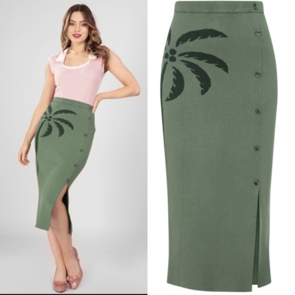 Collectif | Skirts | Collectif Patty Palm Knit Pencil Skirt | Poshmark